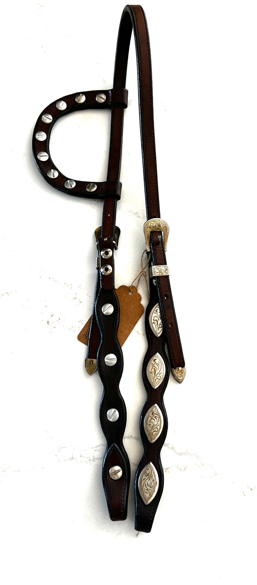 Circle Y “Cat Eye Concho” Sliding Ear Headstall – Classy Concho