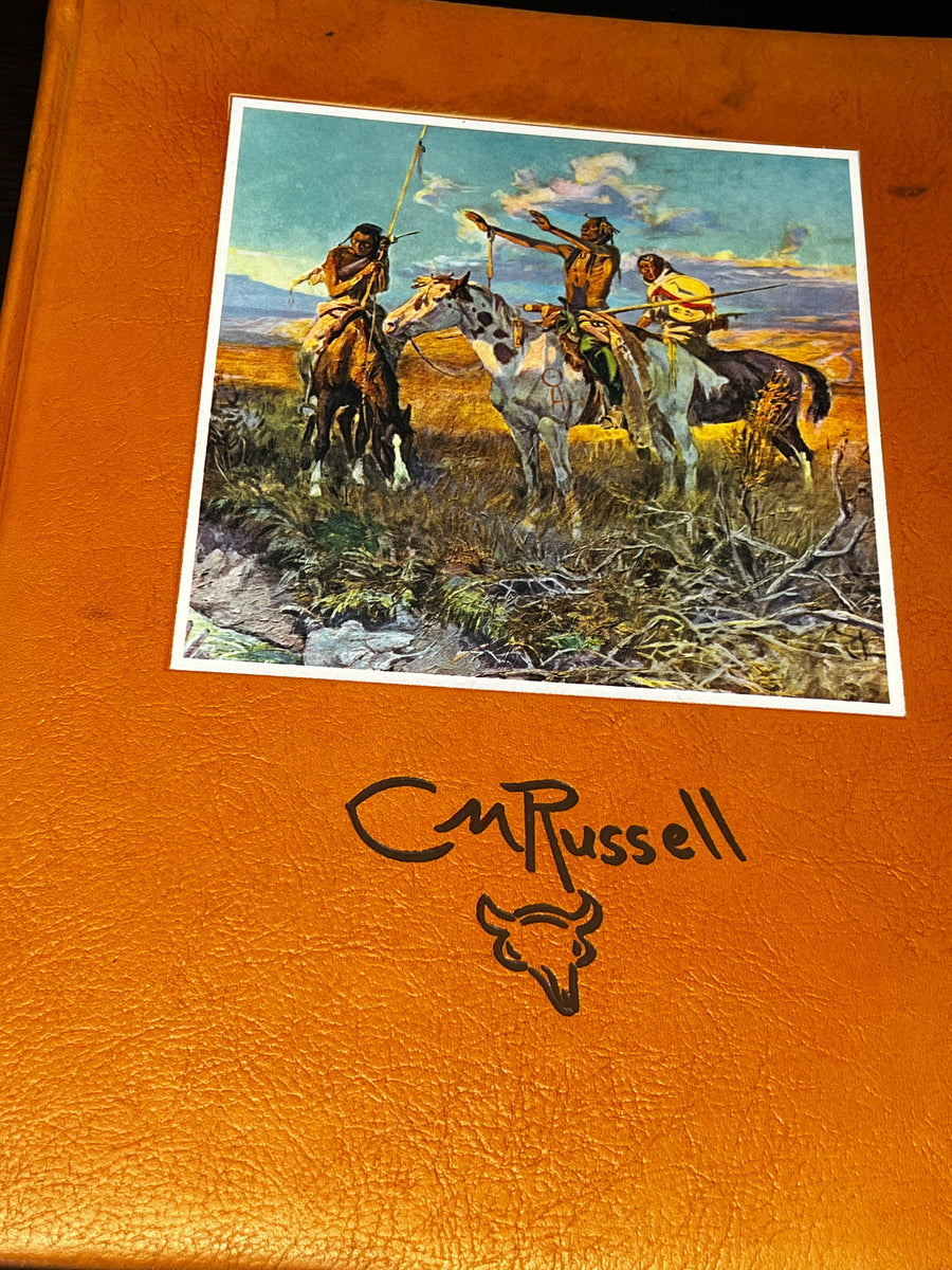 CM Russell Book The Life and Work of The Cowboy Artist 1957 Leather Co ...