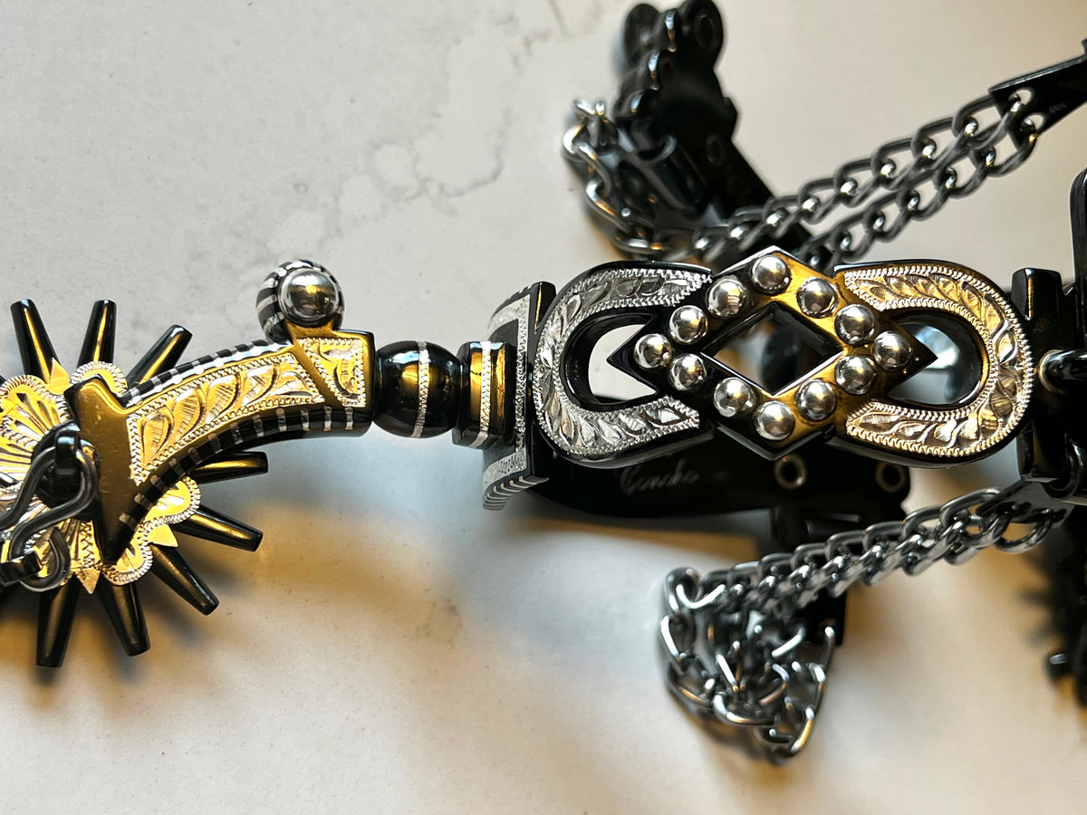 Classy Concho Horseshoe/Diamond Spurs