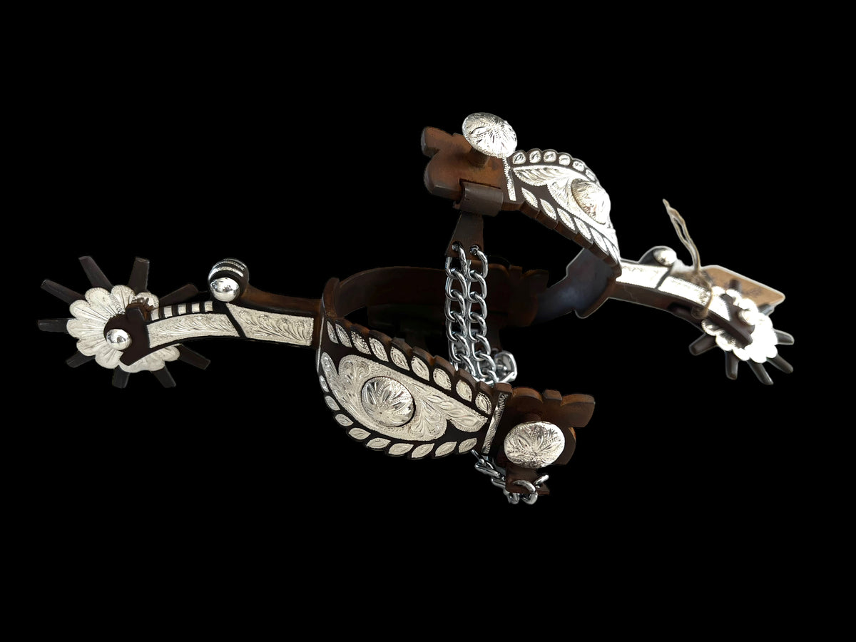 Classy Concho Flower Leaf Spurs
