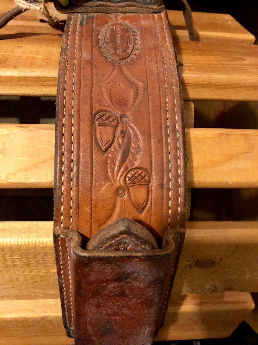 Used Tooled Back Cinch – Classy Concho