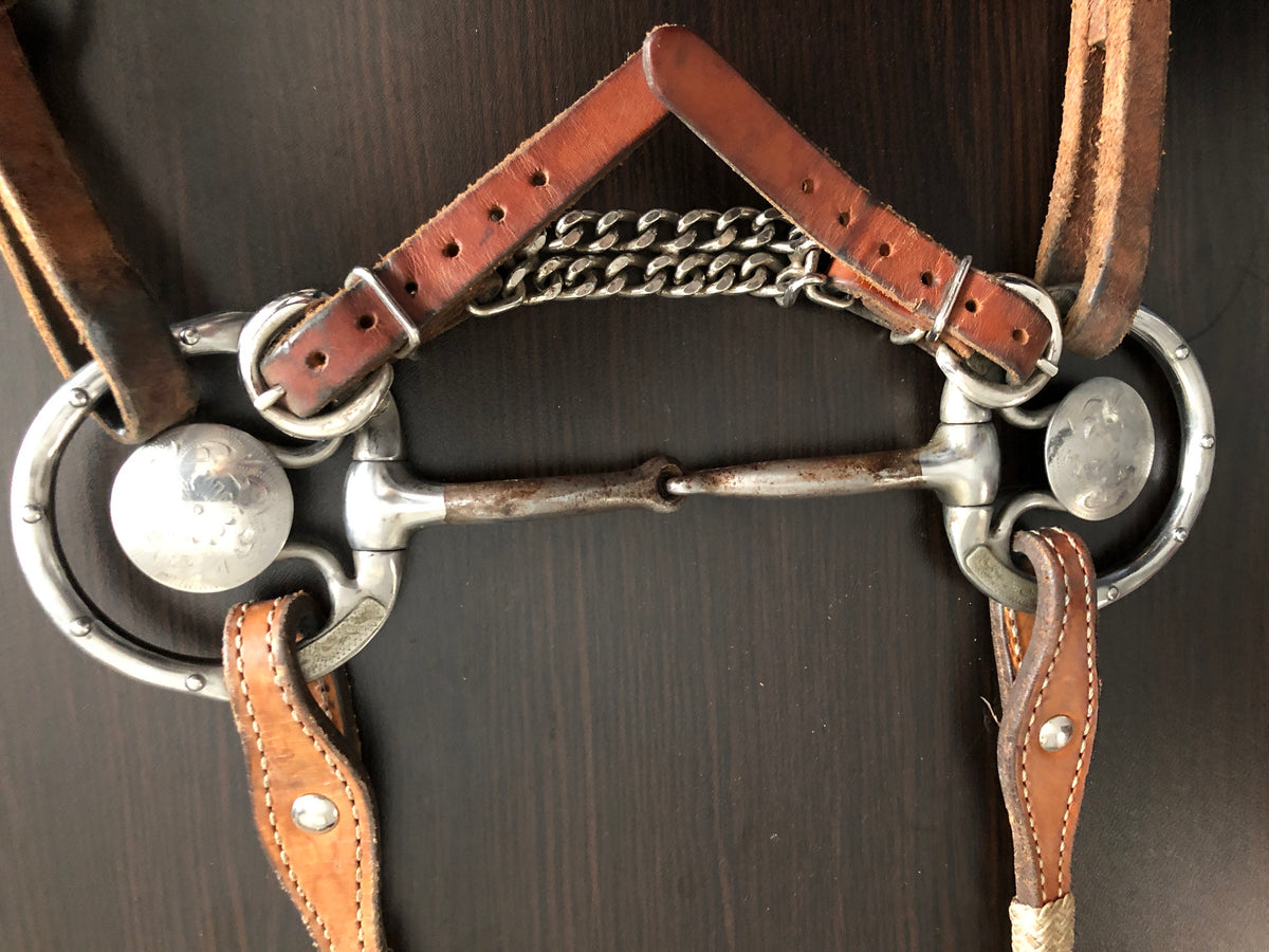 One Ear Bridle with Silver Inlay Snaffle Bit – Classy Concho