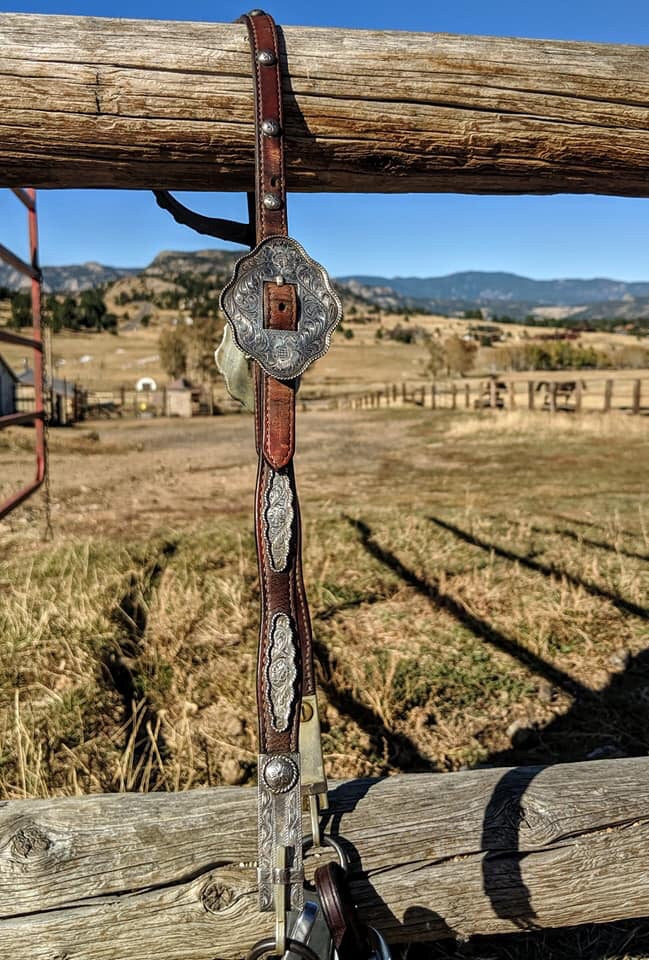 Vintage One Ear Headstall w/Silver Overlay Buckles & Bit Hangers ...