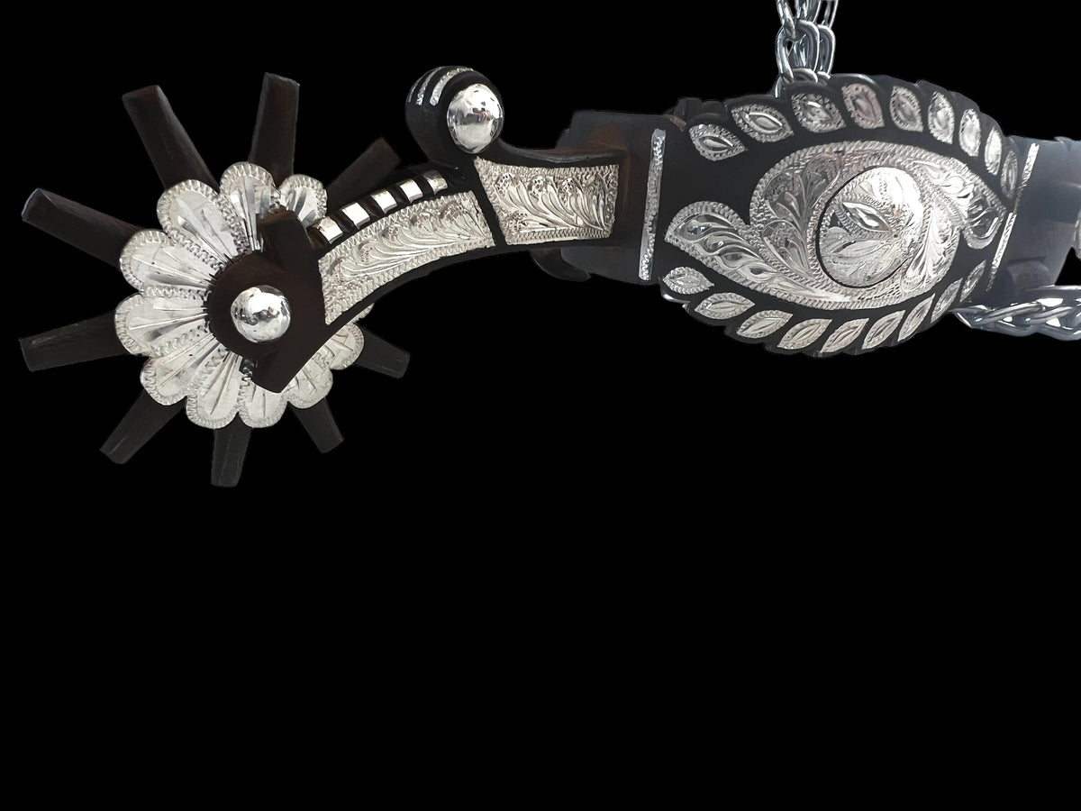 Classy Concho Flower Leaf Spurs